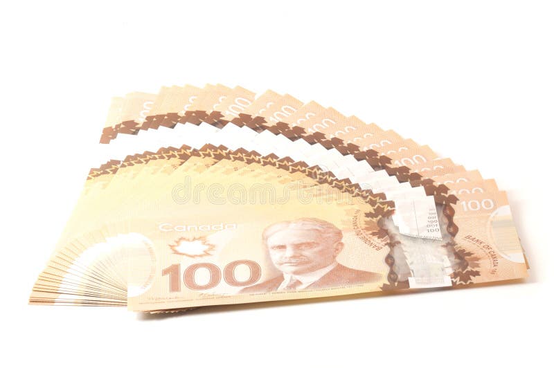 100 Dollars Canadian Bank Notes Stock Photo - Image of polymer, dollars ...