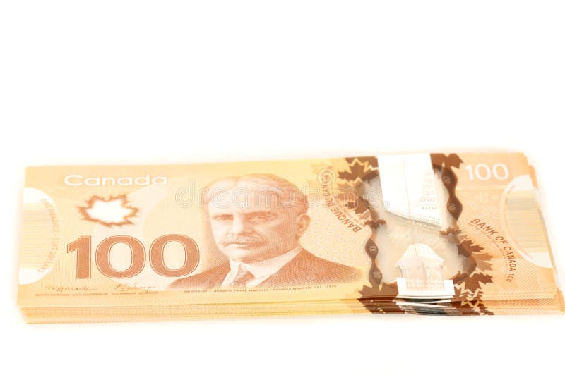 100 Dollars Canadian Bank Notes Stock Image - Image of polymer ...