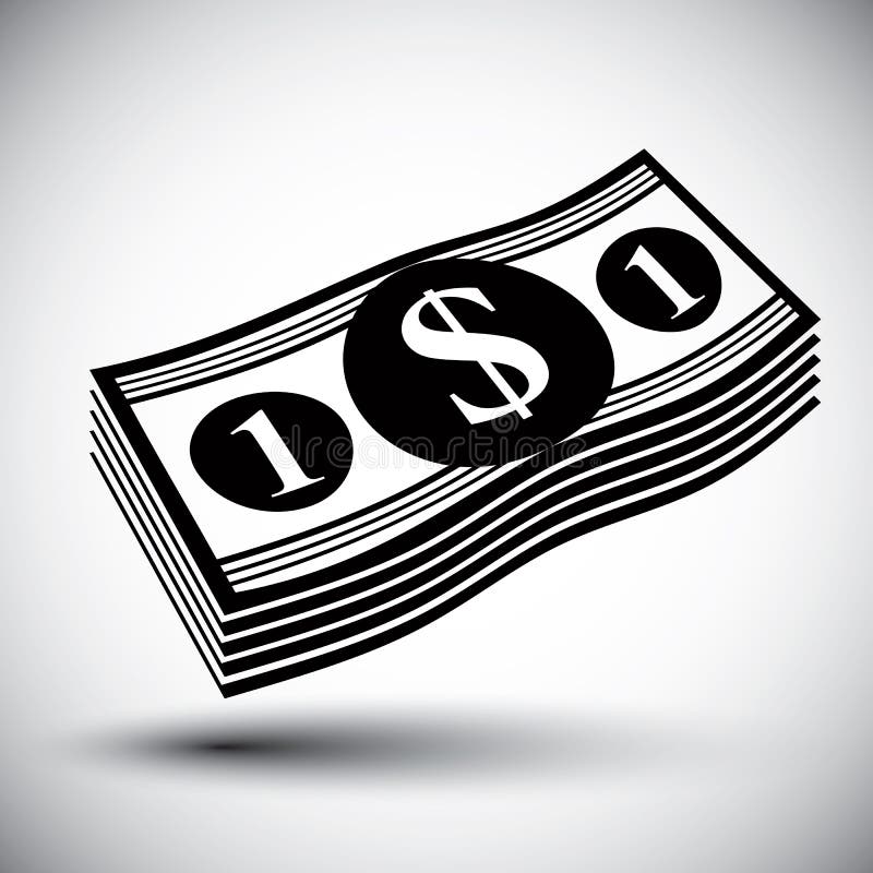 Dollars Cash Money Stack Vector Simple Single Color Icon. Stock Vector ...