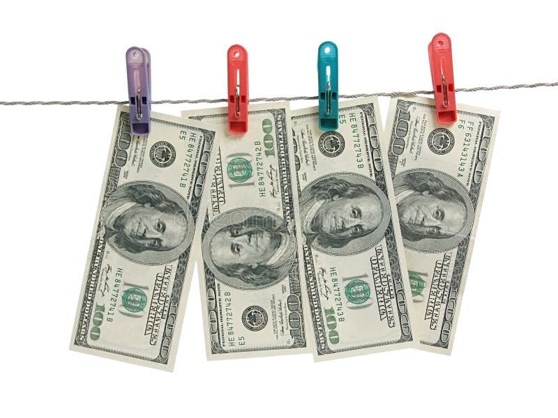Dollars on clothes-peg stock photo. Image of market, money - 11912942