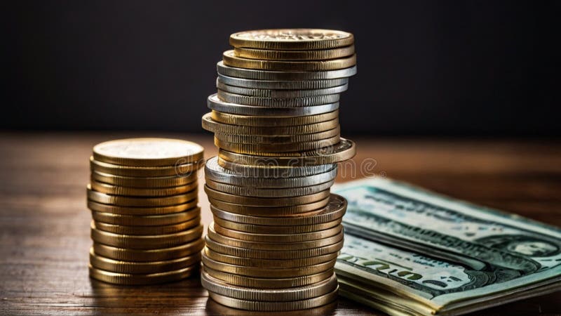 Dollars, Coin, Gold, Set, Ai Generated Stock Illustration ...