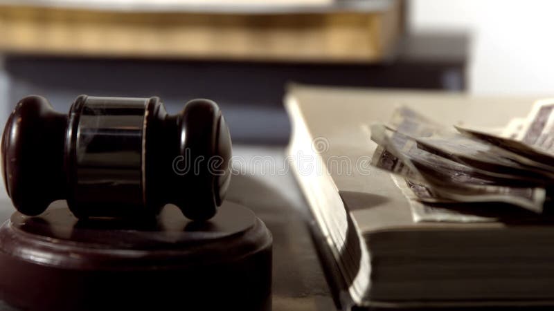 Dollars Falling beside Hammer and Gavel Stock Footage - Video of slow ...