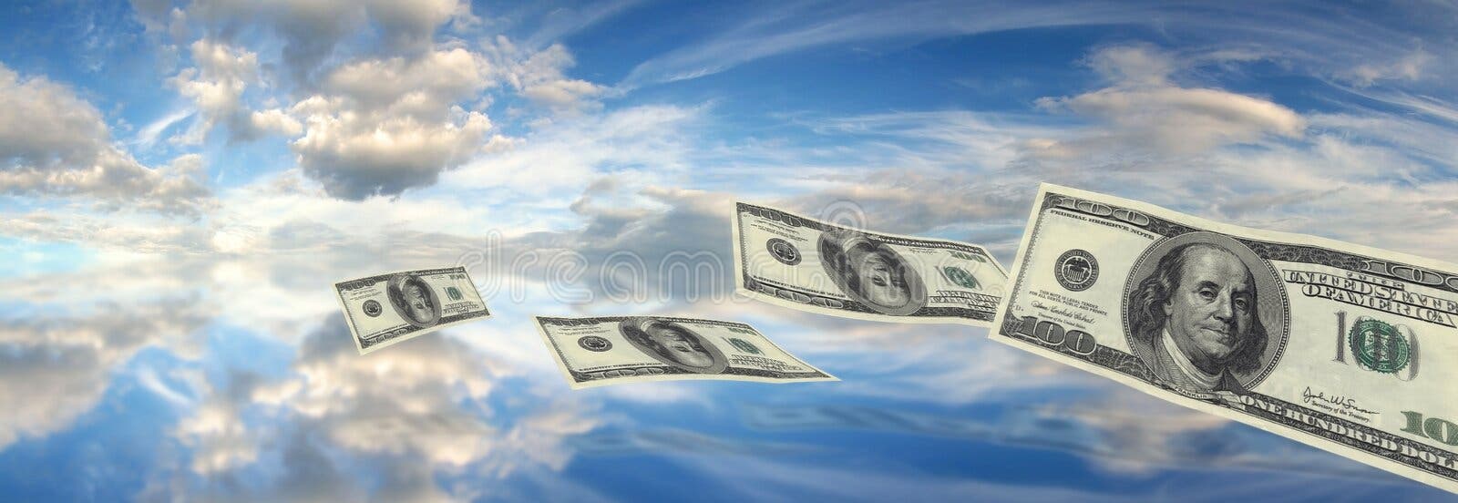Money falling from the sky stock image. Image of prosperity - 8935793