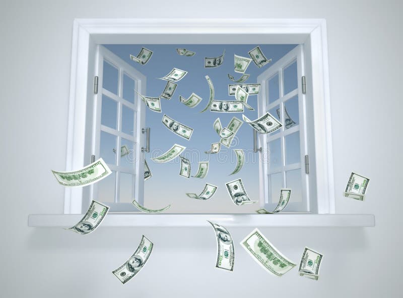 Money out the window stock illustration. Illustration of graphics - 8474110