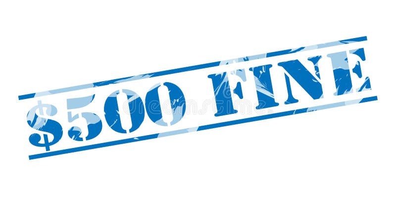 500 Dollars Fine Stamp on White Background Stock Illustration ...