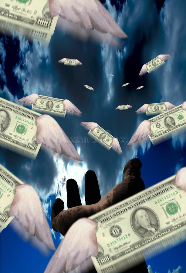 Dollars in flight stock photo. Image of business, dreamlike - 588942