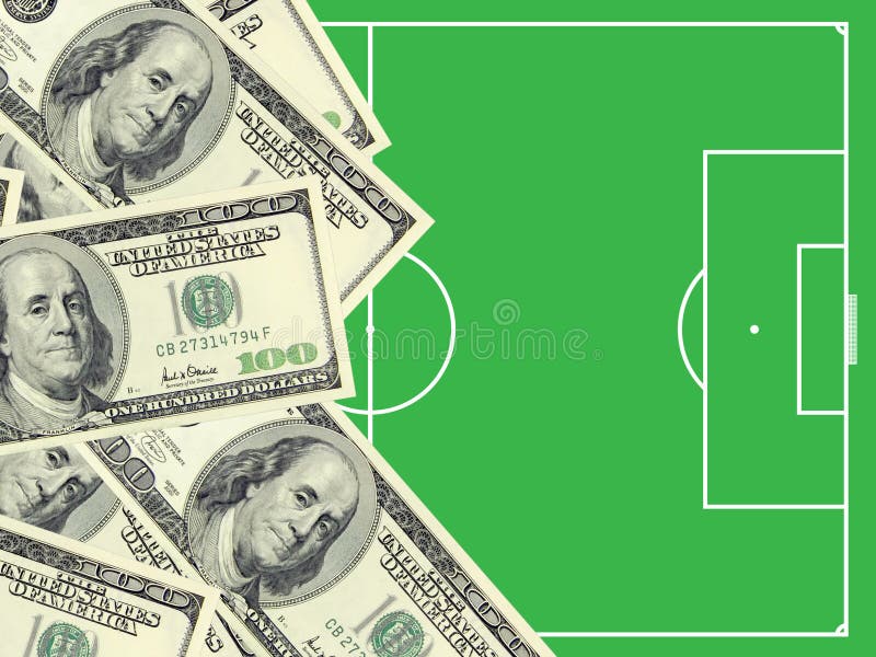 NFL Football on Field with a Pile of Money Stock Image - Image of field ...