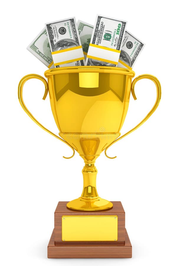 Dollars and Golden Trophy Cup Stock Illustration - Illustration of ...
