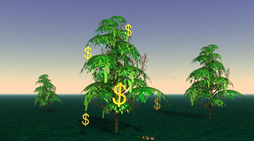 Dollars Growing Trees Stock Illustrations – 30 Dollars Growing Trees ...