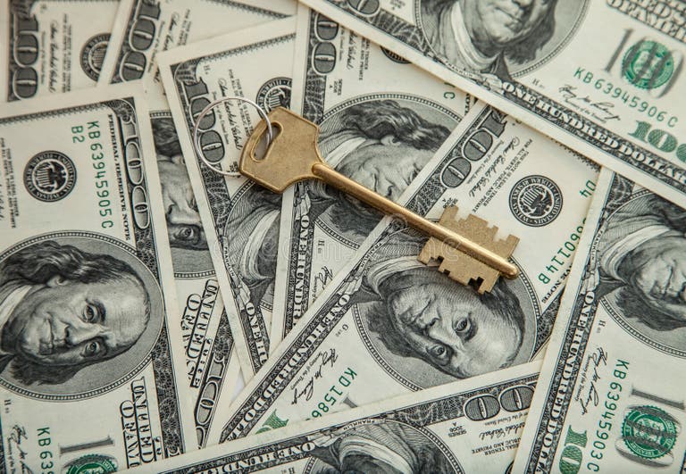 Dollars and key stock photo. Image of banking, golden - 32340940