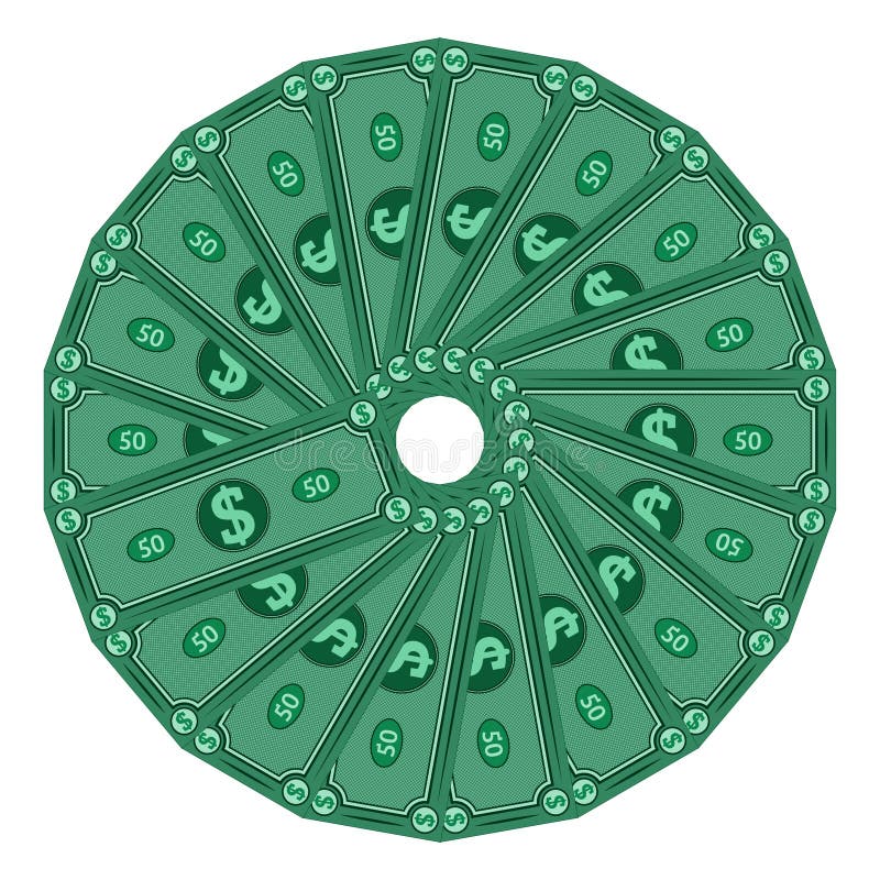 Dollars Laid Out in a Circle, Money Stock Vector - Illustration of ...