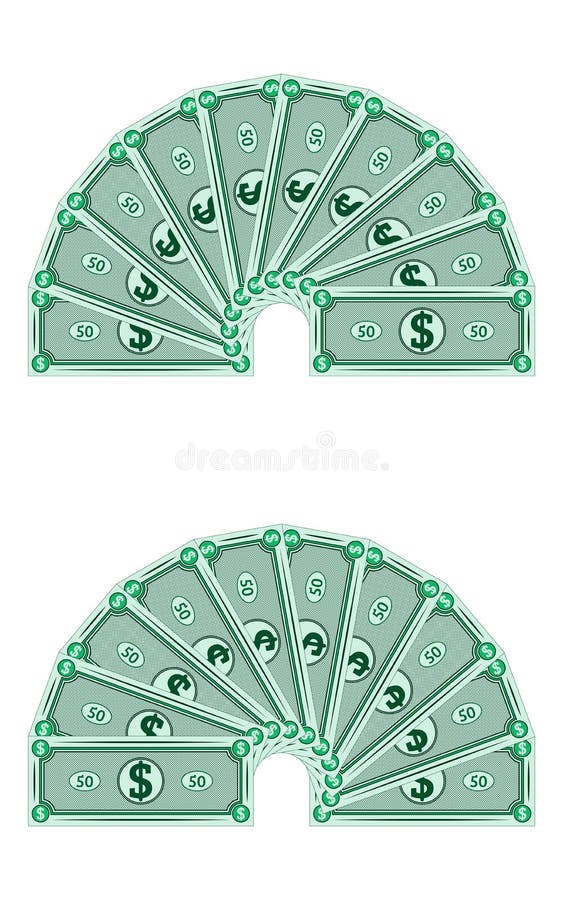 Dollars Laid Out in a Semicircle, Money Stock Vector - Illustration of ...