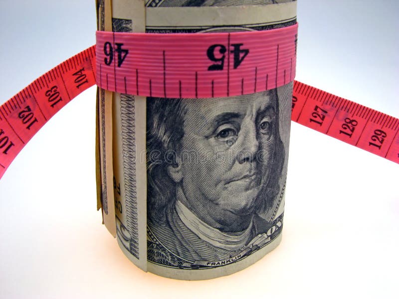 Dollars and measure ruler stock photo. Image of buck, banknote - 4187622