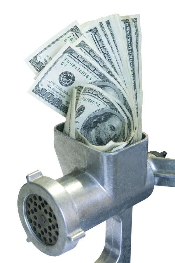 Dollars and meat grinder stock image. Image of investment - 4603191