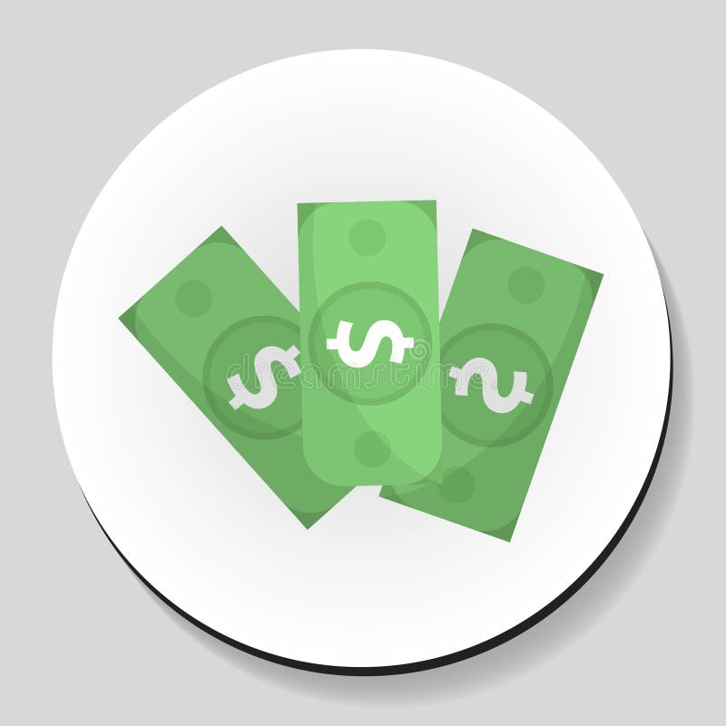 Dollars Money Sticker Icon Flat Style. Vector Illustration. Stock ...