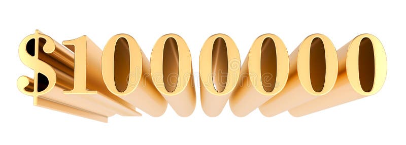 1.000.000 Dollars. One Million Dollars, Golden Number Stock ...
