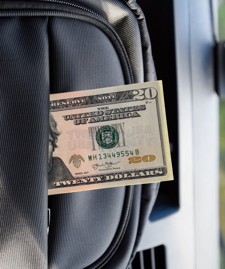 Dollars in the Pocket of the Bag. Money Stock Image - Image of gray ...