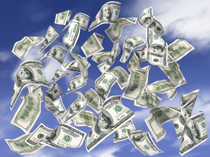 Dollars rain stock illustration. Illustration of blue - 25727004