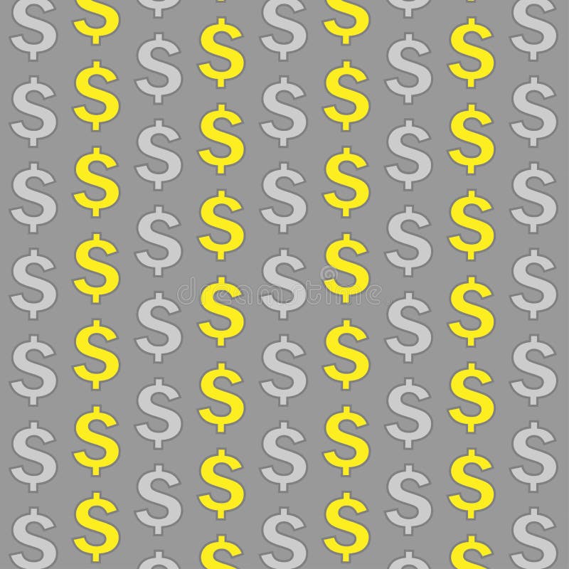 Dollars Sign Gold and Silver Patterns Stock Vector - Illustration of ...
