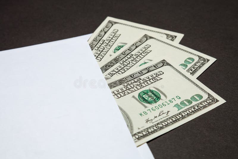 Dollars in the White Envelope Stock Photo - Image of bribe, capital ...