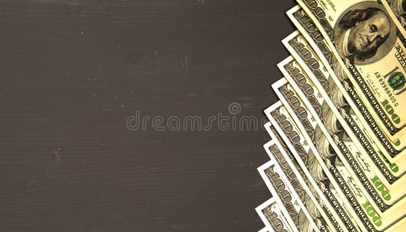 Dollars on a Wooden Background. Dollar Top View Stock Image - Image of ...