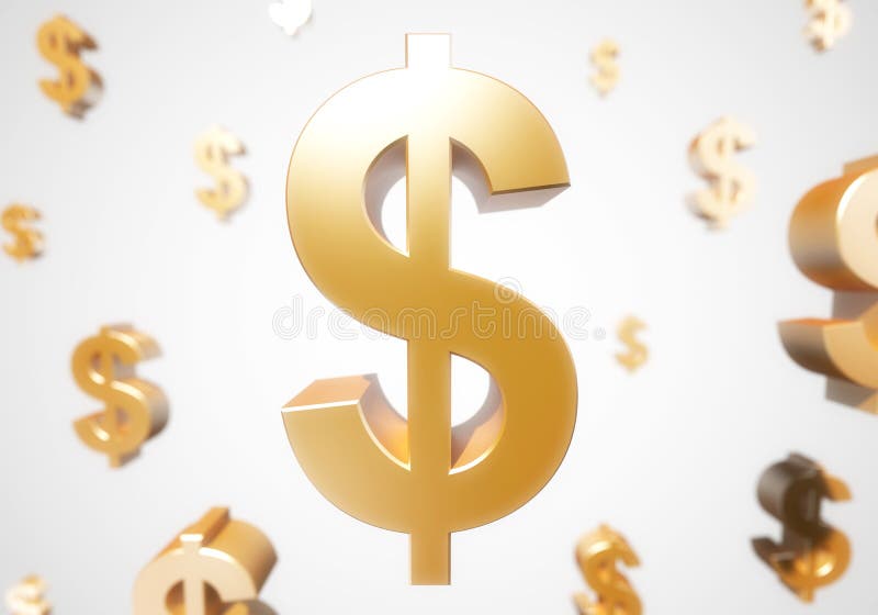 Dollartecken stock illustrationer. Illustration av guld - 1051760