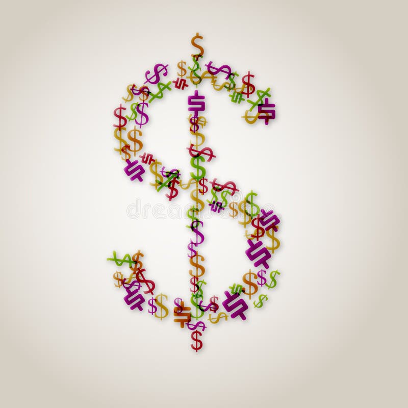 Dollartecken stock illustrationer. Illustration av kassa - 24620166