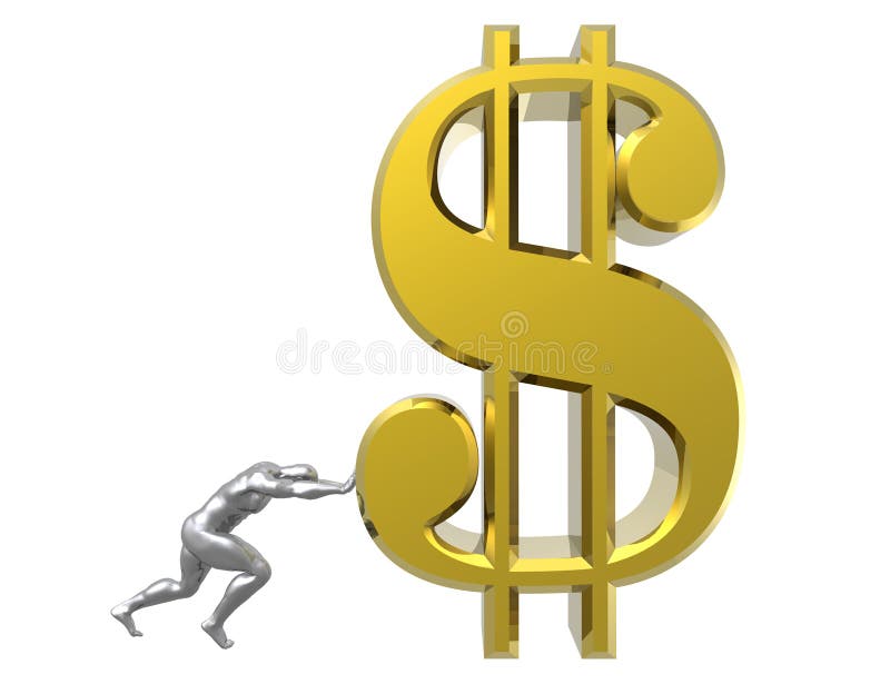 Dollartecken stock illustrationer. Illustration av metalliskt - 5437926