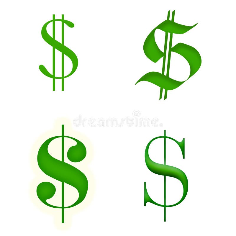 Dollartecken Som Isoleras På White. Stock Illustrationer - Illustration ...