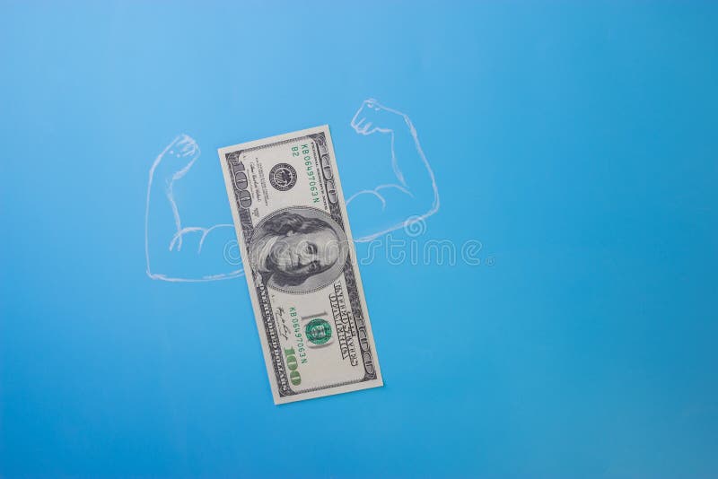 Doller bill with muscles stock image. Image of concept - 117732347