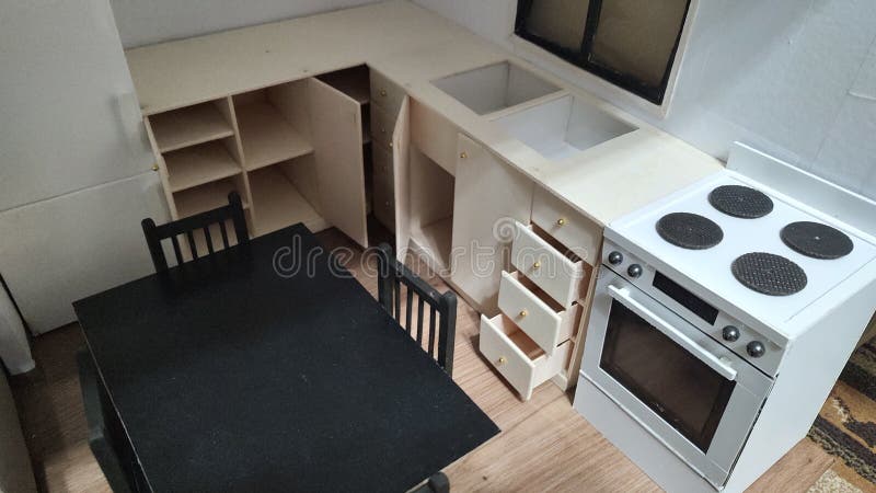 Dollhouse diy kitchen stock image. Image of kitchen - 268458119