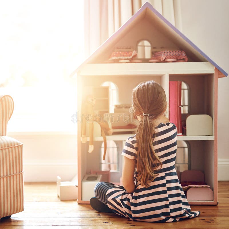Dollhouse, Home and Child Play with Creative Game, Imagination and ...
