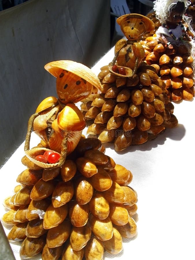 Dolls made with shells stock image. Image of store, sell - 603099