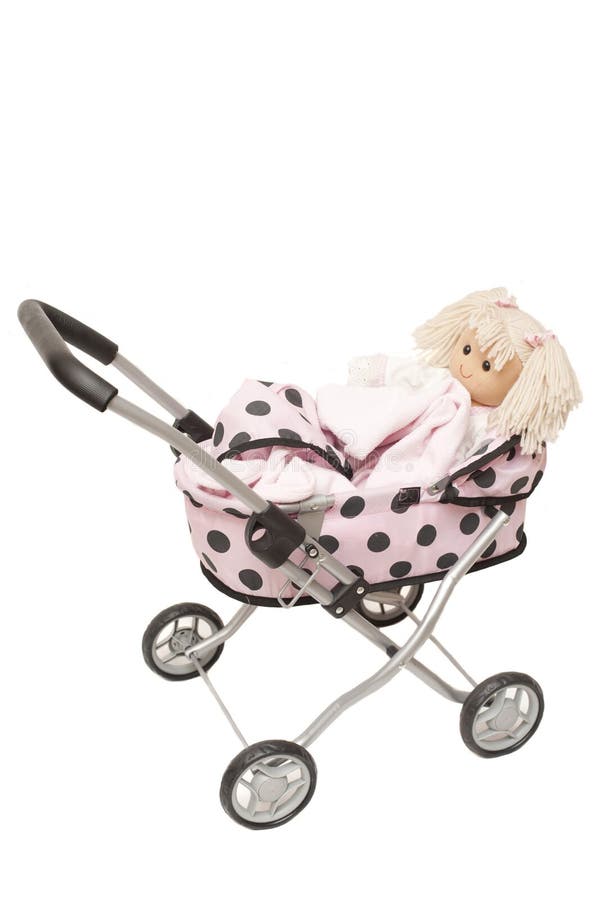 Dolls Pram with Blond Dolly Stock Photo - Image of stroller, childhood ...