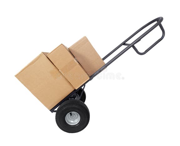 Dolly with Boxes stock photo. Image of metal, trolley - 14075990
