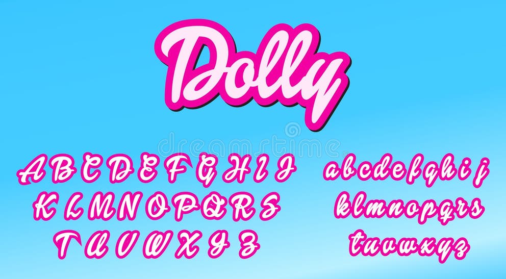 Cartoon Alphabet for Feminine Topics. Soft Curves with Vivacious Flair ...