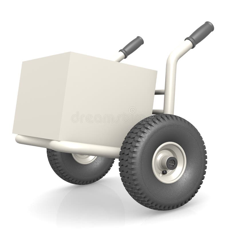 Dolly deliver package stock illustration. Illustration of mover - 46761072