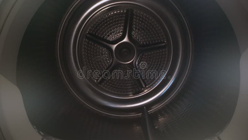 Dolly Shot of Camera Sliding Inside Old, Empty Washing Machine Drum or ...