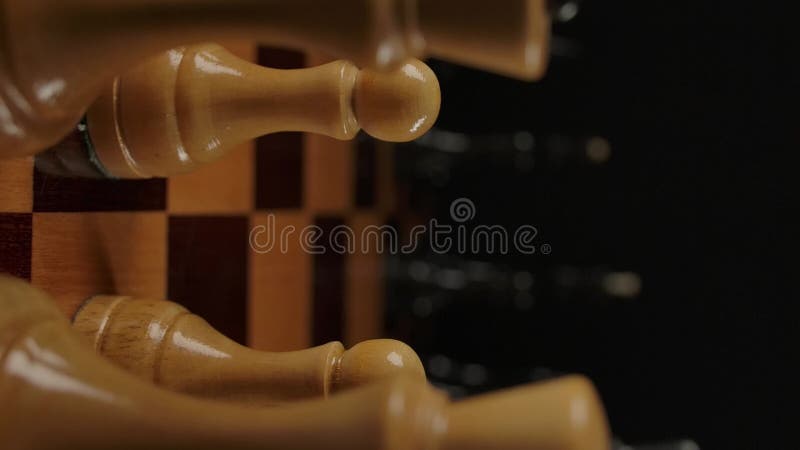 Vertical of Dolly Shot Throw Chess Pieces Ready To Game Stock Footage ...