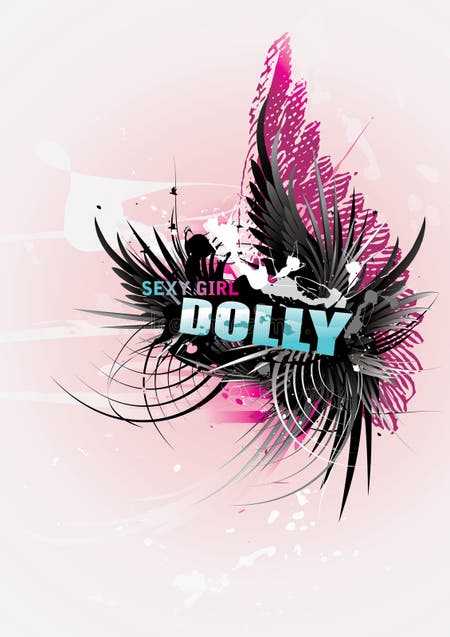 Dolly text illustration stock vector. Illustration of metal - 13574256