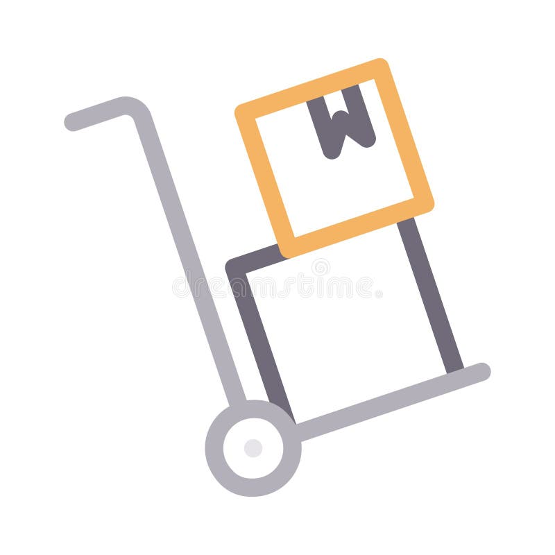 Dolly Thin Color Line Vector Icon Stock Vector - Illustration of ...