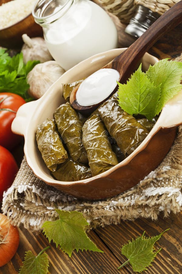 Dolma on the ceramic pot stock photo. Image of greece - 82321432