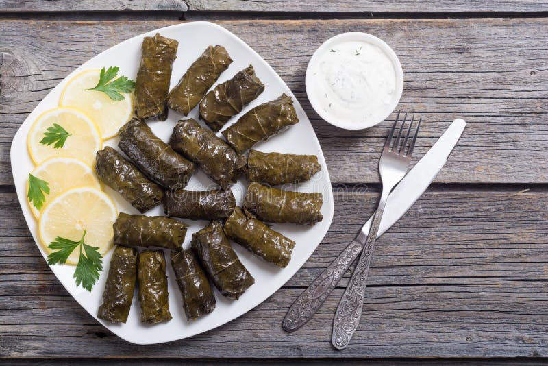 Dolma from grape of vines stock photo. Image of cuisine - 120720320