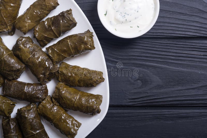 Dolma from grape of vines stock photo. Image of cuisine - 121426962