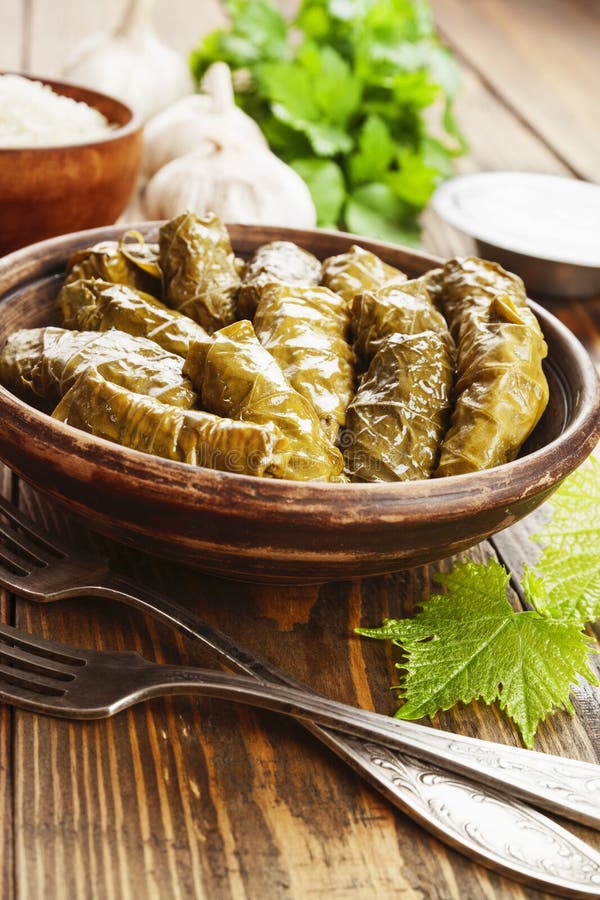 Dolma on the plate stock image. Image of dolma, garnish - 75139841