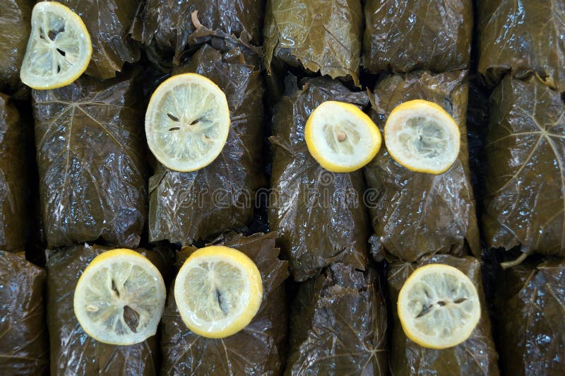 Dolma with a Slice of Lemon Stock Photo - Image of middle, cuisine ...