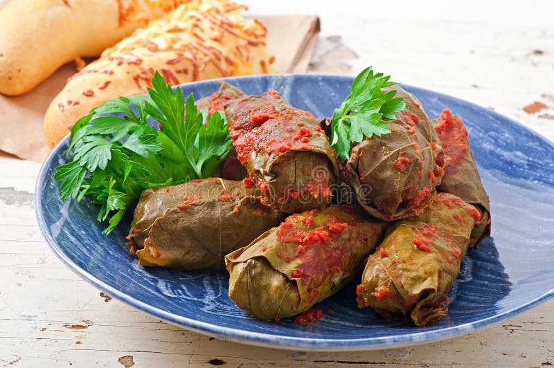 Dolma, Stuffed Grape Leaves Stock Image - Image of dolmadaki, grape ...