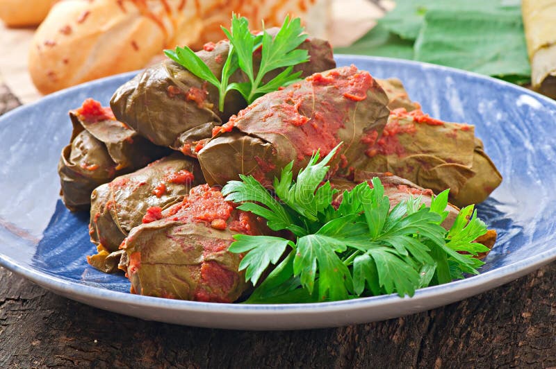 Dolma, Stuffed Grape Leaves, Stock Image - Image of dinner, lemon: 40658421