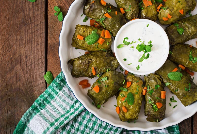 Dolma Stuffed with Rice and Meat Stock Image - Image of gourmet ...