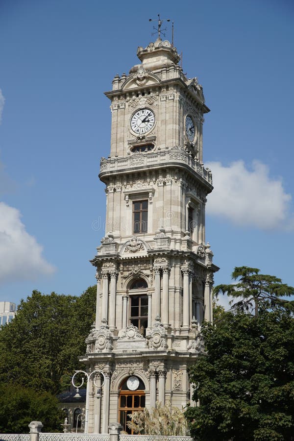 Dolmabahce Clock Tower in Istanbul, Turkiye Stock Photo - Image of ...
